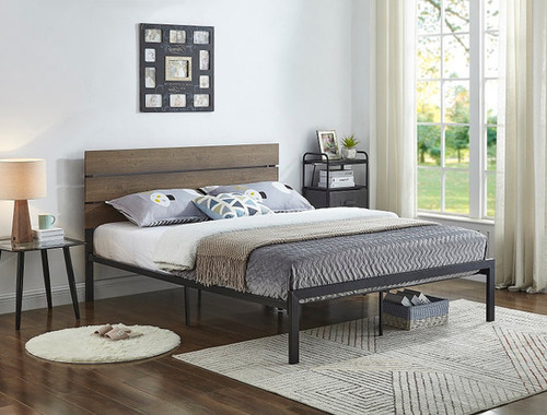 Aether Steel Frame Bed with Wood Panel | P S Furniture Ltd