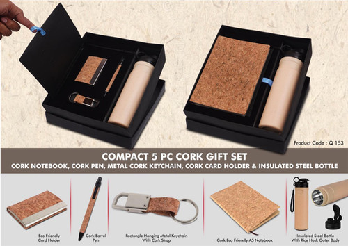 Q153 – Compact 5 Pc Cork Gift Set | Gifts N Ideas