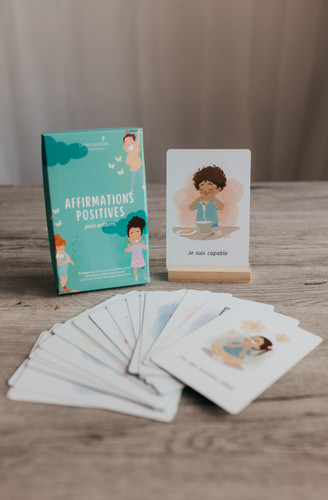 Affirmations positives pour enfants (porte-carte en bois inclus ...