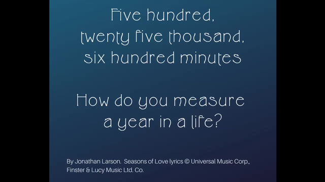 How do you measure a year?