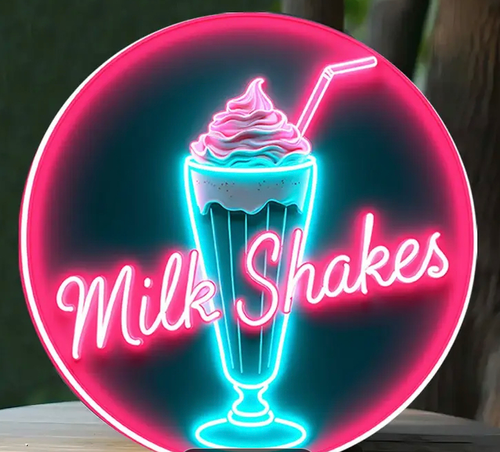 Neon LED milkshake sign | Emilie's Emporium