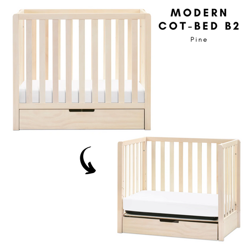 Modern Cot-bed with drawer B2 | Nursery In A Box