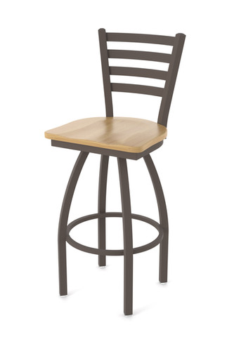 410 Jackie Swivel Bar Stool with Solid Natural Maple Wood Seat | Bar ...
