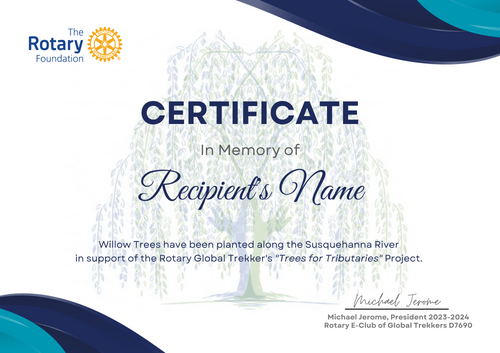 TREE E-CERTIFICATE (In Memory of)