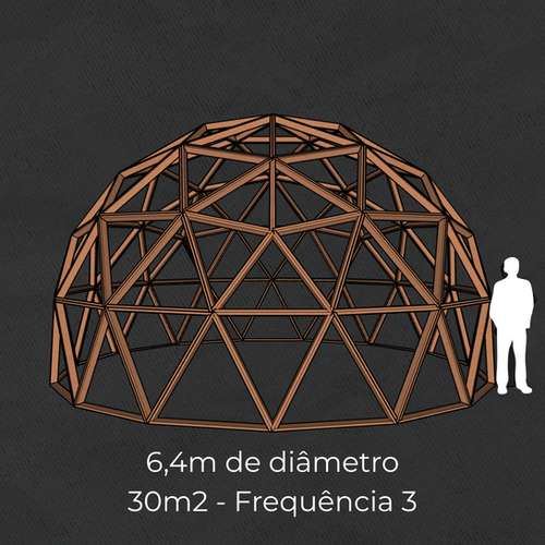 Domo 6,4m de diâmetro - SOMENTE ESTRUTURA DE MADEIRA | BIOMÉTRIKA DOMOS
