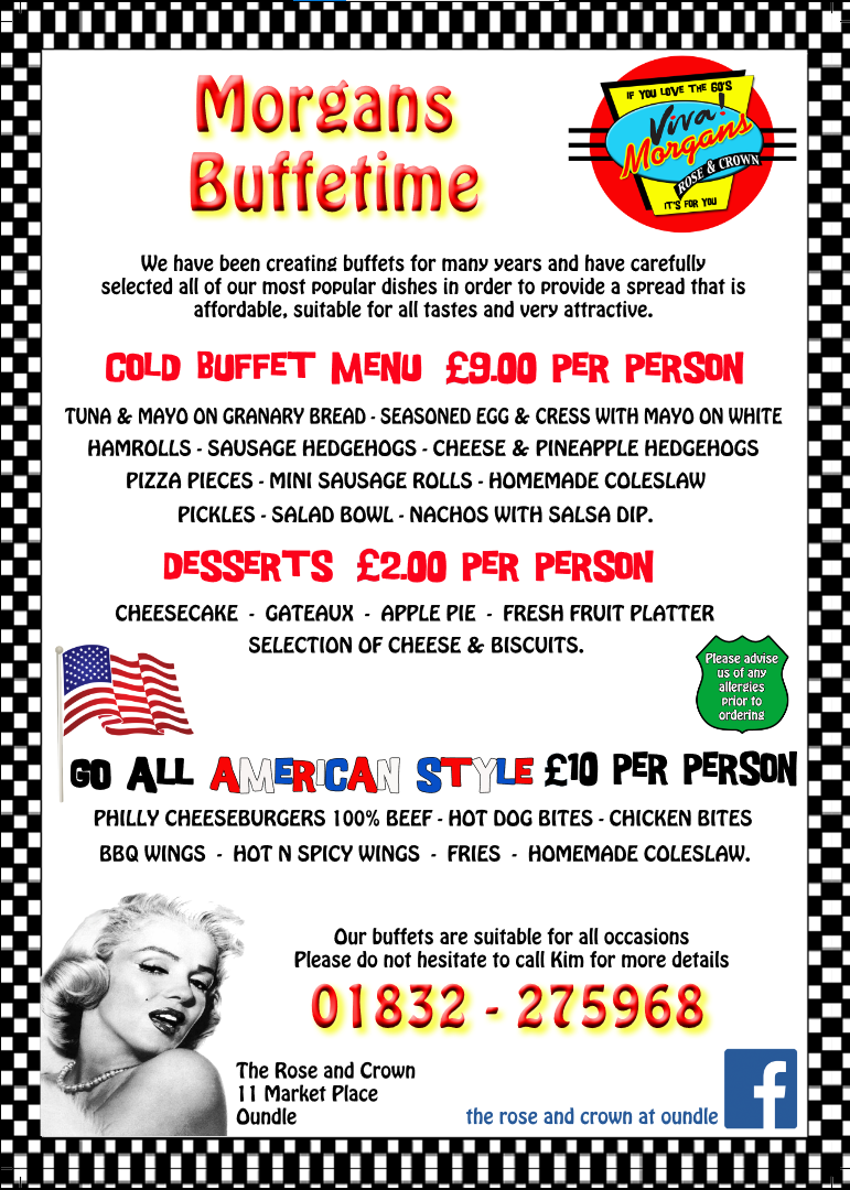 MENUS | Rose & Crown Oundle