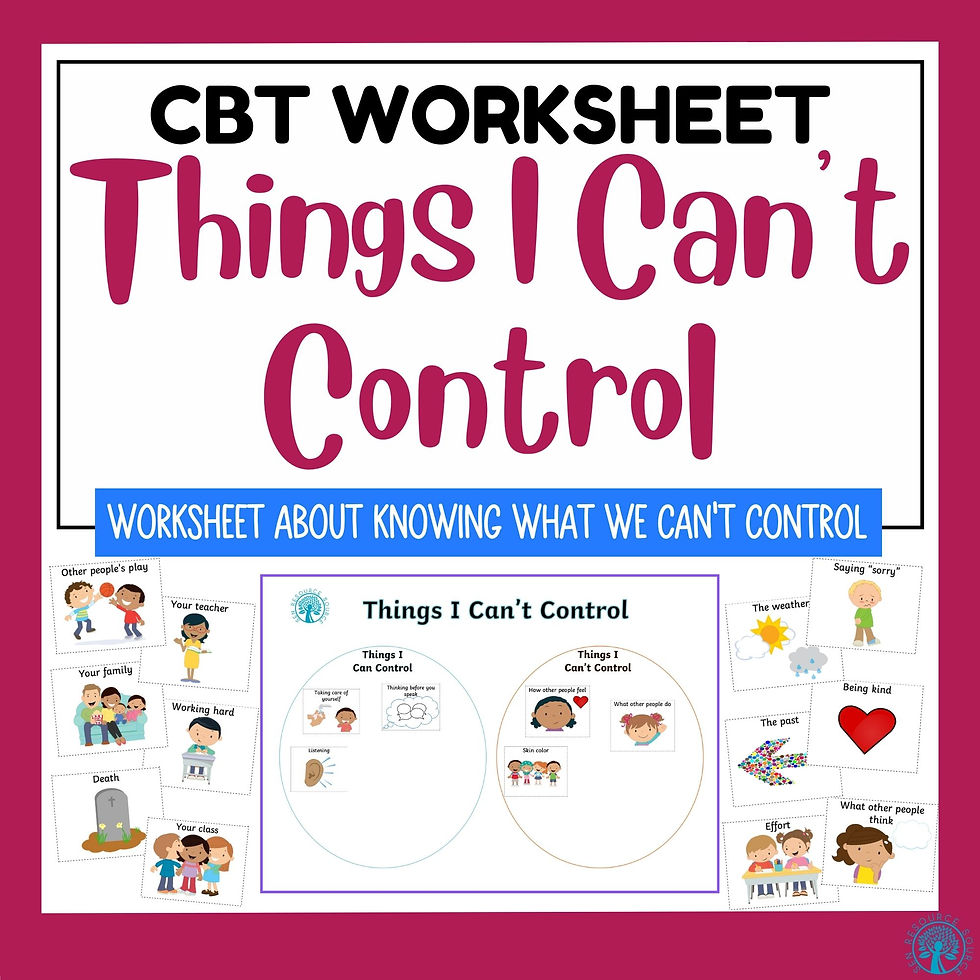 Things I can and cannot control Worksheet | SEN Resource Source