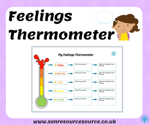 My Feelings Thermometer Worksheet | SEN Resource Source