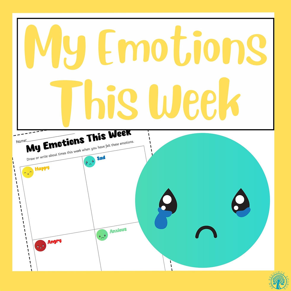 My Emotions This Week Worksheet | SEN Resource Source