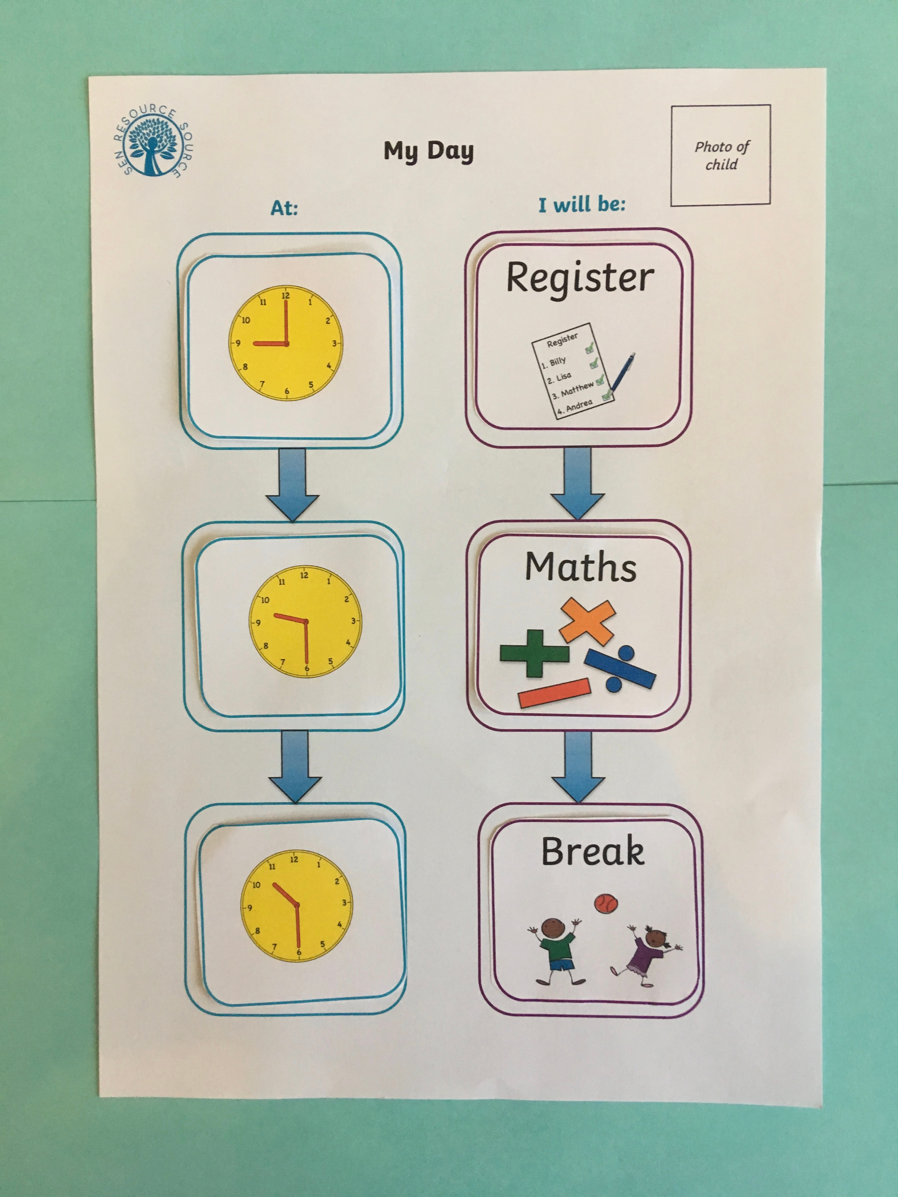 Individual Visual Timetable | SEN Resource Source