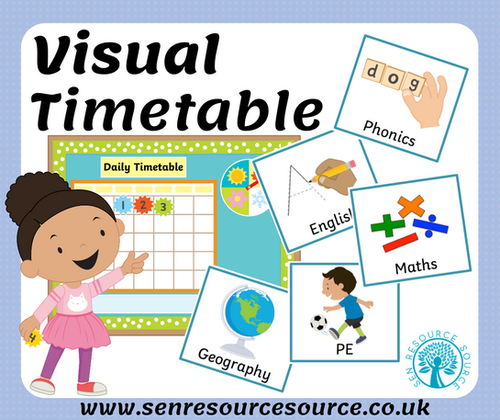 Visual Timetable Cards | SEN Resource Source