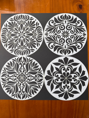 6 Inch or 8 Inch Center Design Stencils - Set 1 | Mandaladoc