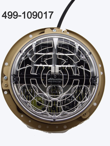 Large 7" Round Cl-Bk Tan CARC military type LED headlight assembly- 499 ...