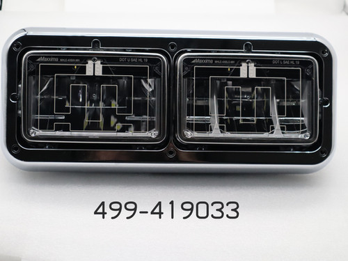 Small rectangular dual 4 x 6" headlight assembly with a heated lens LED ...