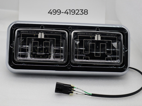 Small rectangular dual 4 x 6" right hand headlight assembly with heated ...