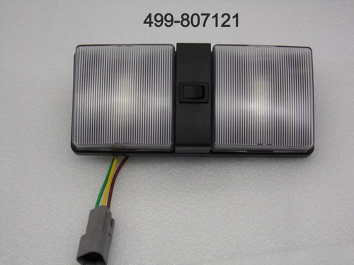 Vehicle rectangular interior LED dome light with a switch, has 2 LED ...