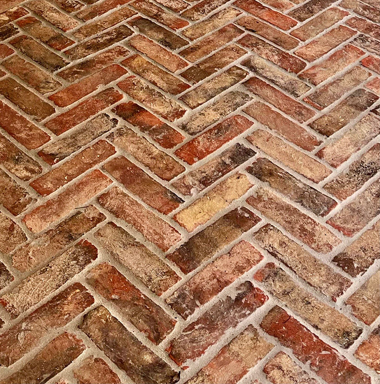 Brick tile flooring