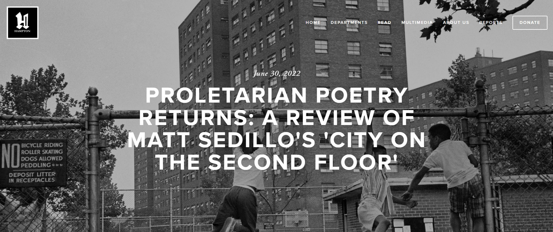 PROLETARIAN POETRY RETURNS: A REVIEW OF MATT SEDILLO'S 'CITY ON THE ...