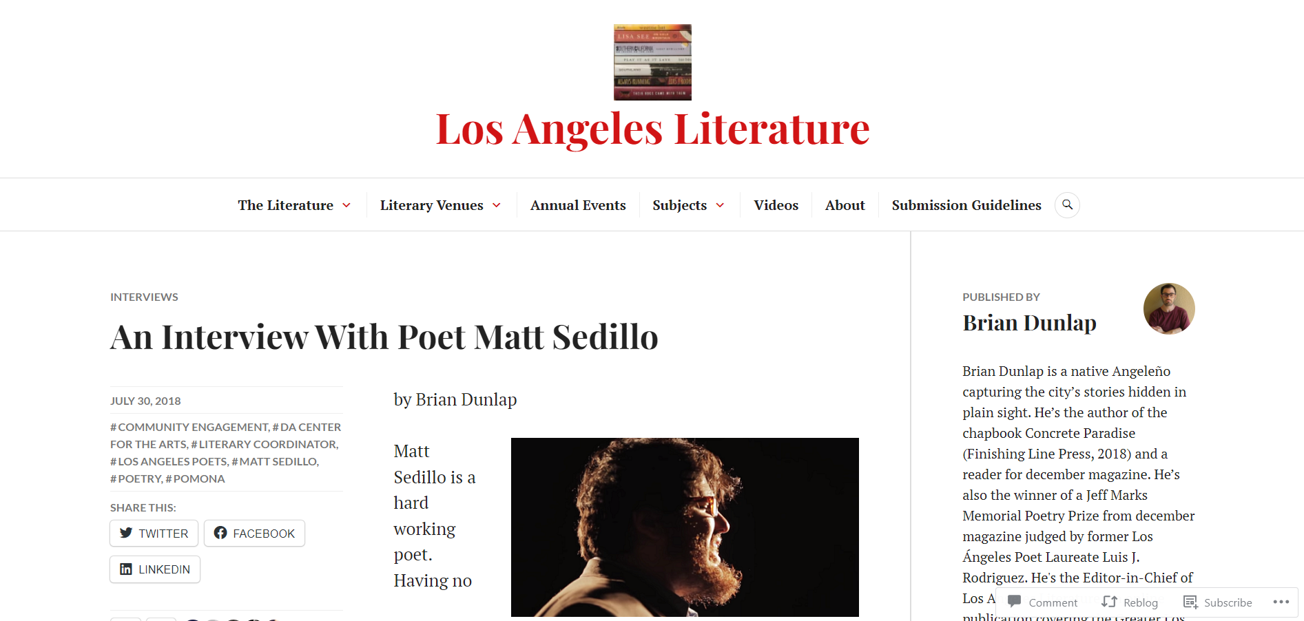 An Interview With Poet Matt Sedillo | Matt Sedillo