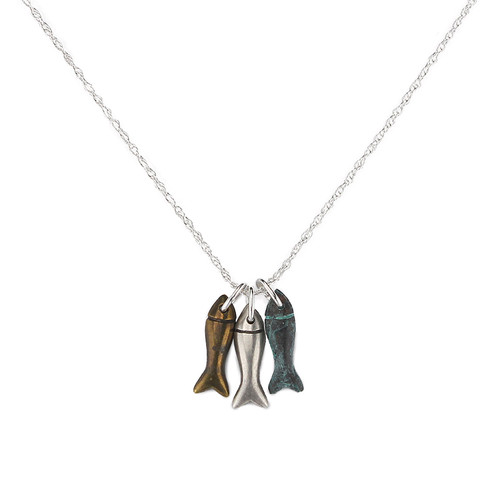 Dinky Fish Necklace on Sterling Silver Chain | Fiona Dane