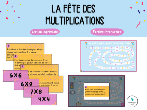 Le jeu des multiplications (interactif) | Orthopedagogue