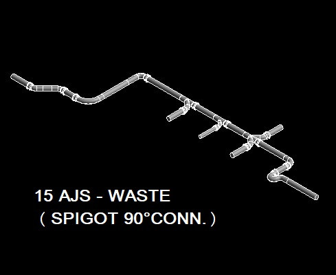 Pipe Types - WASTE (UNDERGROUND SPIGOT 90°CONN.) Revit | BIMitUP