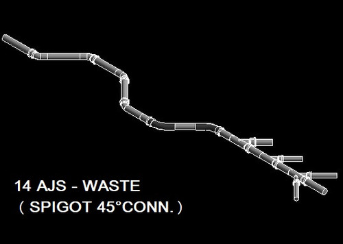 Pipe Types - WASTE (UNDERGROUND SPIGOT 45°CONN.) Revit | BIMitUP