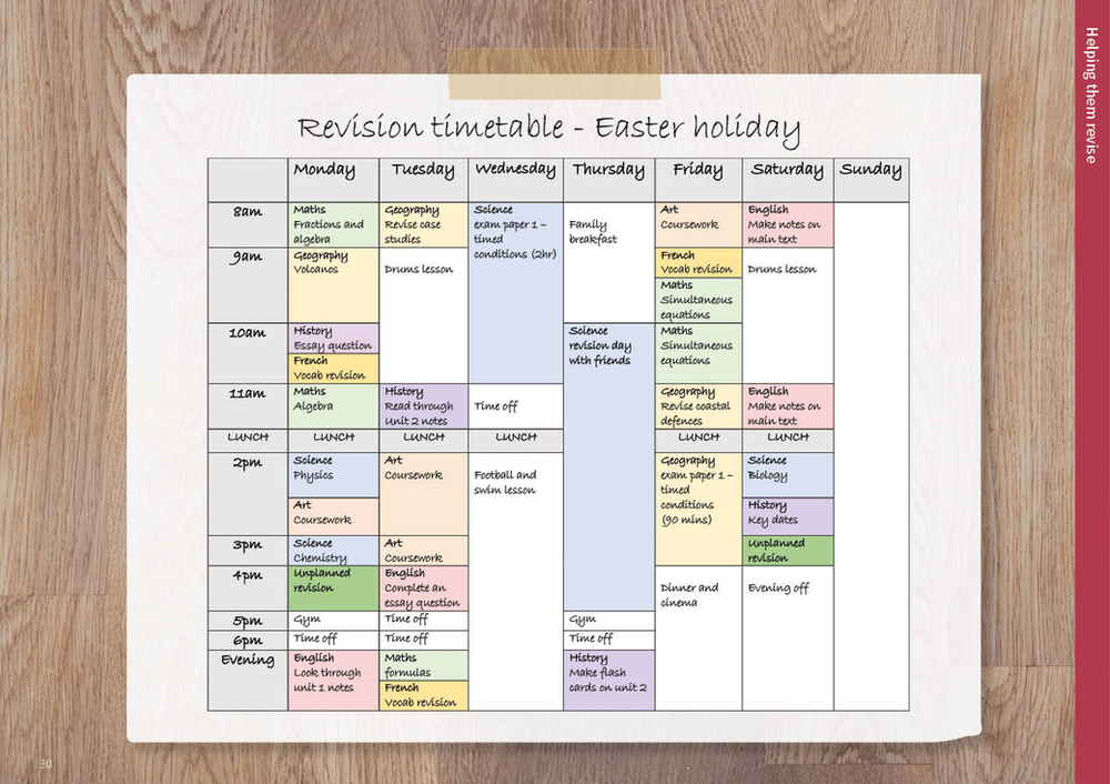 Revision timetables