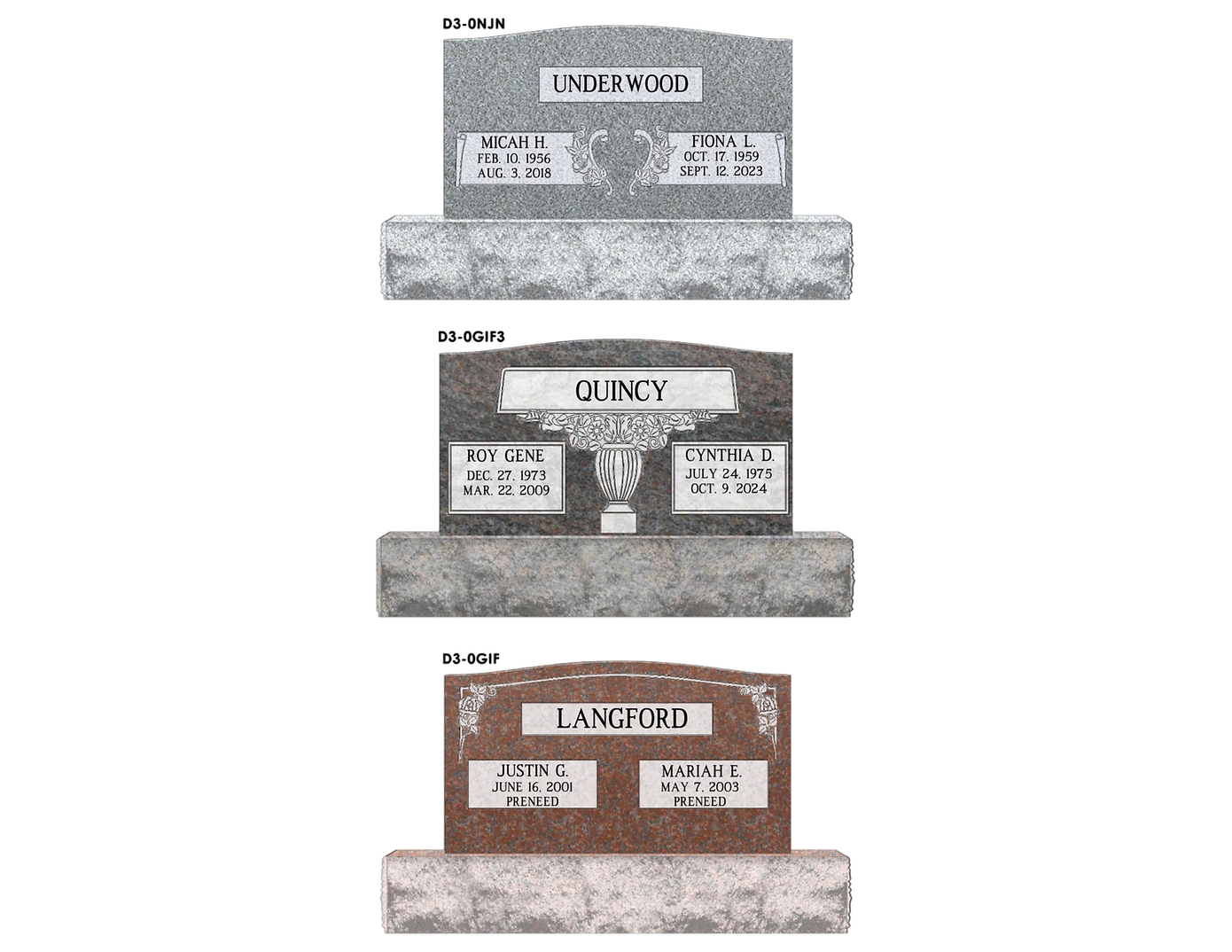 Single Uprights | Kelly Monuments | Muskogee