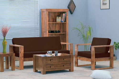 Solid Wood Cube Sofa Set | The Furniture Kart