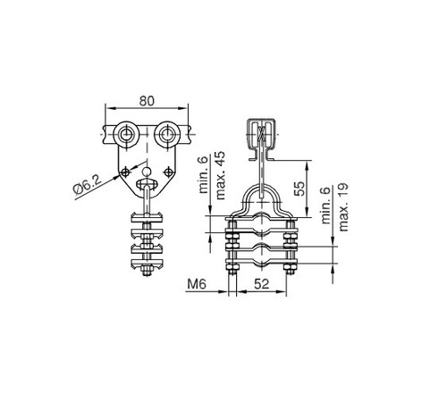 Demag KBK-25 Kabelwagen Stahl, 2 Rundleitung, Schleppsystem ...
