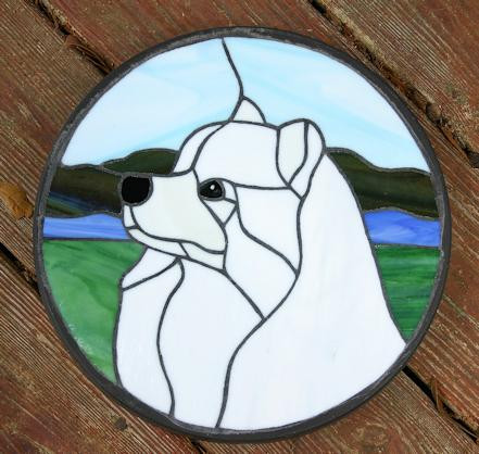 Samoyed Round Stone | A Glass Menagerie