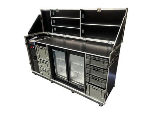 Hospitality Flight Case With Dual Glass Front Fridge & Water Cooler ...