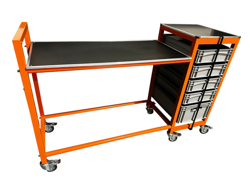 Tyre Rack With Removable Storage Boxes & Work Surface. | Vision Motorsport