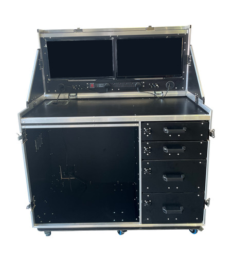 Data Station Flight Case With 24" Screens - VME-Data2 | Vision Motorsport
