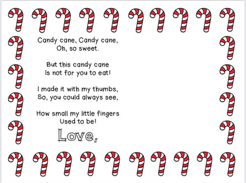 Candy Cane Fingerprint Poem | A Play Filled Life