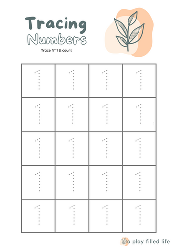 Tracing Numbers Sheet (Free Resource) | A Play Filled Life