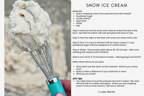 SNOW ice cream activity card | A Play Filled Life