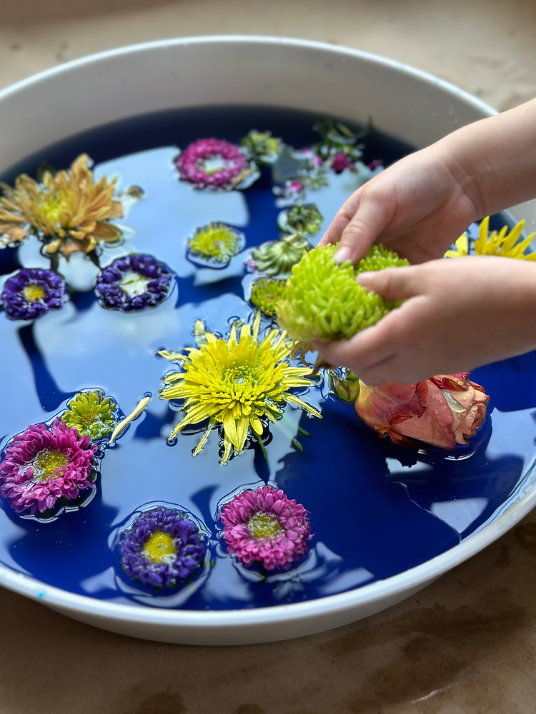 How to Reuse Your Wilted Flowers for Sensory Play