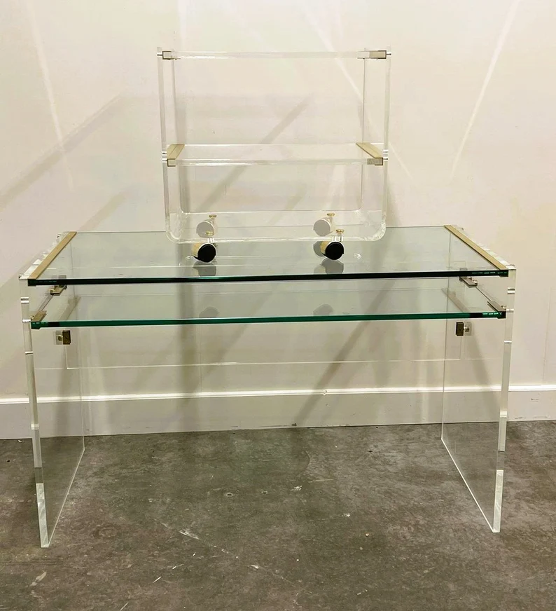 Vintage David Lange Set Of Lucite Desks , 1980s. | Beaumonde Interiors