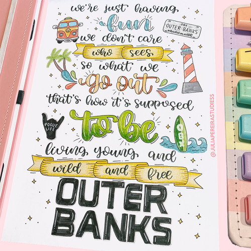 Lettering Outer Banks A4 | Julia Pereira Store