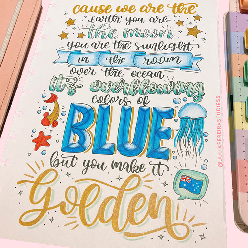 Lettering Golden A4 | Julia Pereira Store