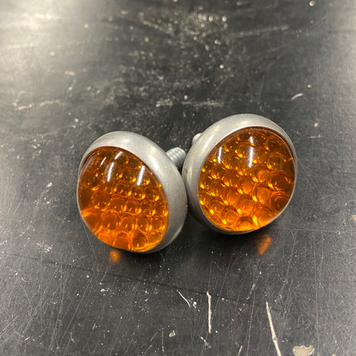 Glass License Plate Reflectors (Amber) | JackHammer Hot Rod