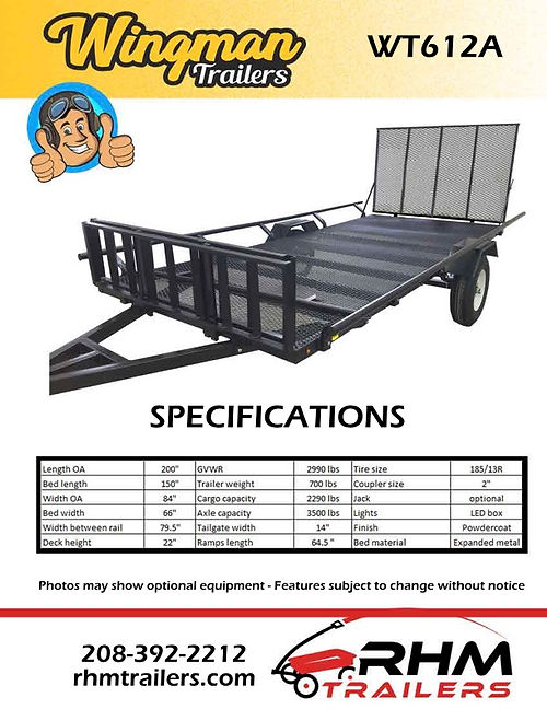 WT612 Spec sheet | RHMtrailers.com