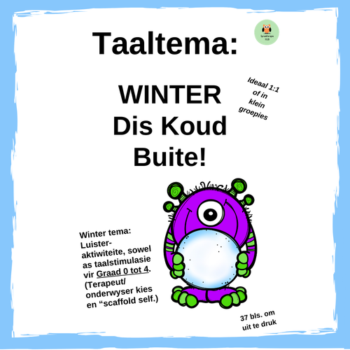 Taaltema: Winter (Dis Koud Buite!) | Spraakterapie HUB