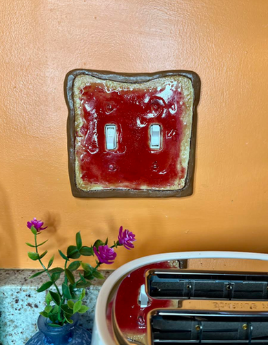 toast double light switch cover (Jelly, PB, Egg or Avocado) | Zen Creations