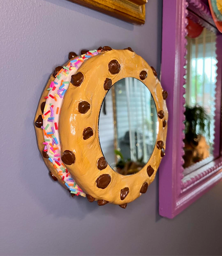 ice cream cookie sandwich mirror 6" *with sprinkles*Dimensions: 6"L x 6 ...
