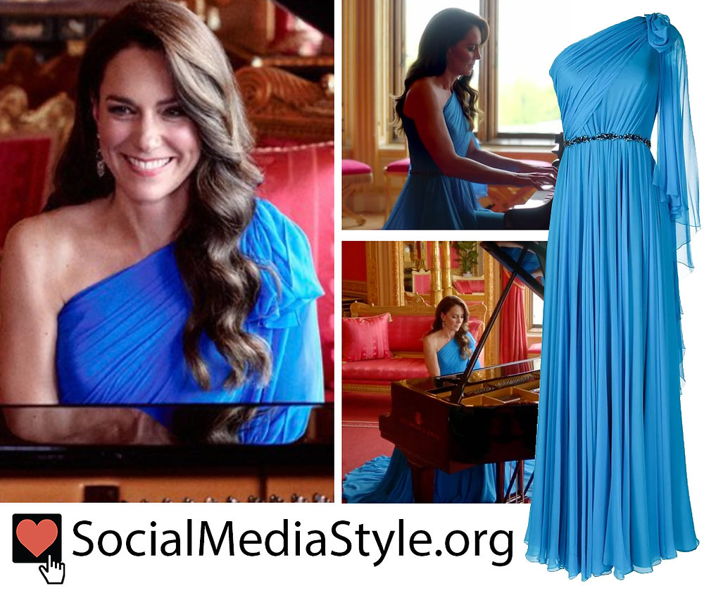 Kate Middleton's one shoulder blue gown