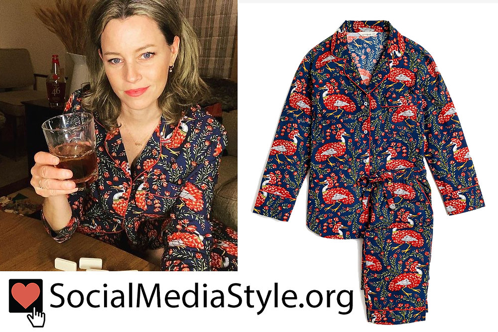 Elizabeth Banks' floral bird print pajamas
