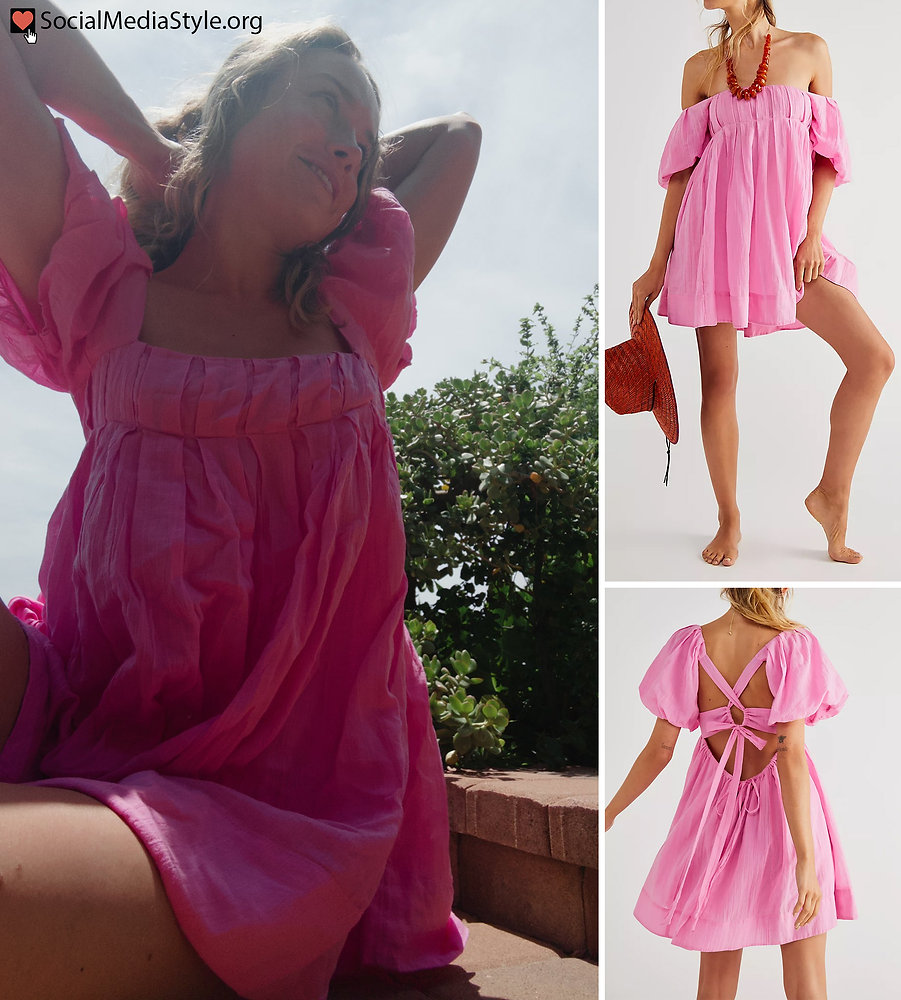 Brie Larson's hot pink babydoll dress